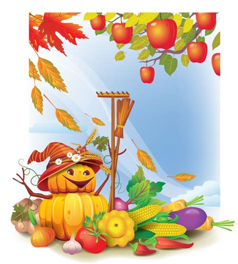 Funny Autumn Pumpkins Vector Graphic 01 Free Download