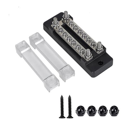 6 12 Way Bus Strip Junction Box With Cover And Connector Ground Power