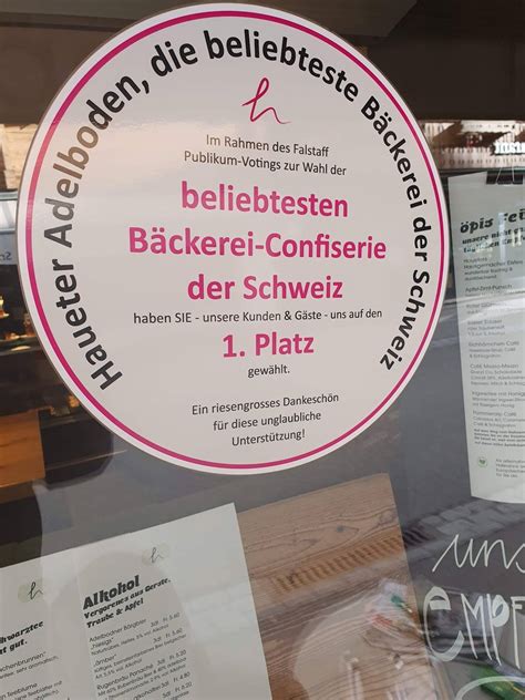 Speisekarte von Bäckerei Konditorei Confiserie Café Haueter AG Adelboden