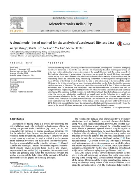 A Cloud Model Based Method For The Analysis Of Accelerated Life Test