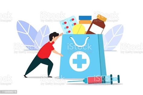 醫療用平創意插圖向量的圖形 小的人在網上醫療藥物平面插圖向量 向量醫生平面插圖橫幅網站登陸頁向量圖形及更多互聯網圖片 互聯網 健保和醫療