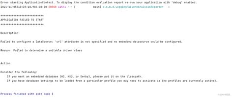 Descriptionfailed To Configure A Datasource‘url‘reasonfailed To