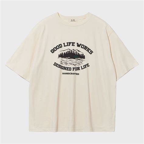 오버핏 나염 프린팅 반팔 티셔츠 베이지 감도 깊은 취향 셀렉트샵 29cm