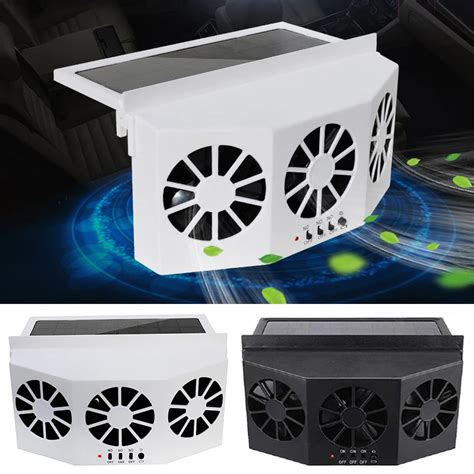 태양열 자동차 쿨 팬 쿨러 에어 벤트 라디에이터 3 팬 쿨러 자동 환기 에너지 절약 자동차 스타일링 쿨러 3 팬 Aliexpress