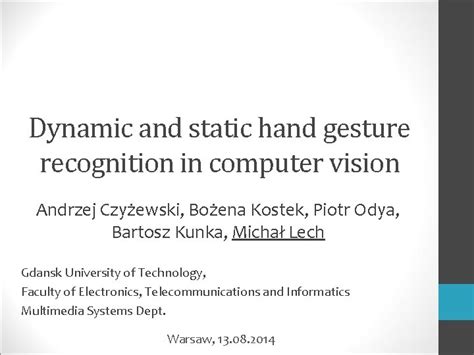 Dynamic And Static Hand Gesture Recognition In Computer