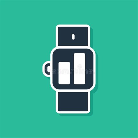 Icono De Reloj Inteligente Azul Aislado En Fondo Verde Vector