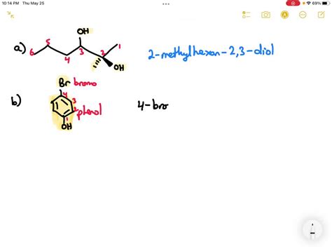 SOLVED Give The Correct IUPAC Name Of The Following Compounds Pts Each Oh Name Br Oh Name