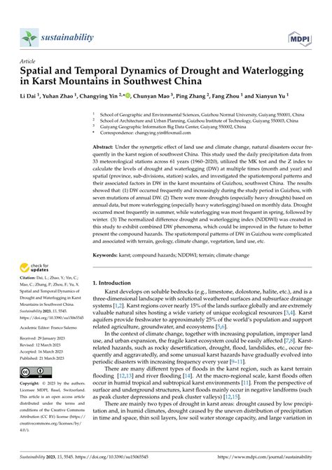 Pdf Spatial And Temporal Dynamics Of Drought And Waterlogging In