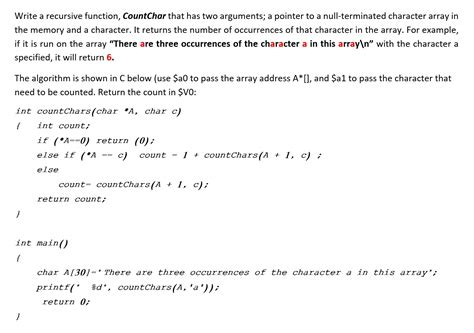 Solved Write A Recursive Function CountChar That Has Two Chegg