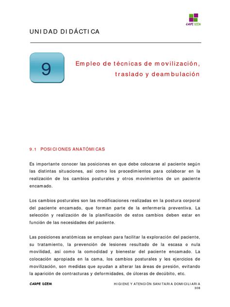 10 Empleo De Tecnicas De Movilizacion Traslado Y Deambulacion 1 Pdf