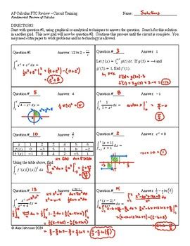 Circuit Training AP Calc Fundamental Theorem Of Calculus FTC Review