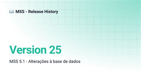 Version 25 Mss Release History