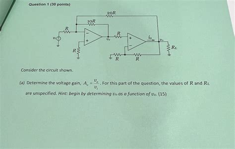 Solved Question 1 30 Points Consider The Circuit Shown