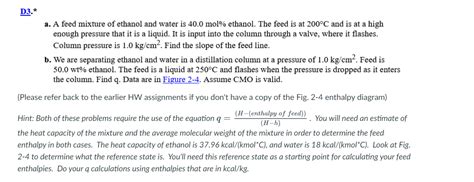 Solved Figure 2 4 ﻿enthalpy Composition Diagram For