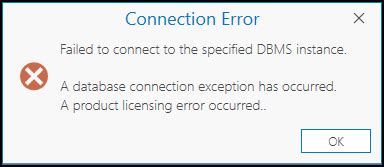 Error Failed To Connect To The Specified Dbms Instance A Database