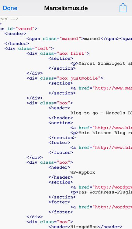 IOS HTML Quellcode Von Webseiten In Safari Anzeigen