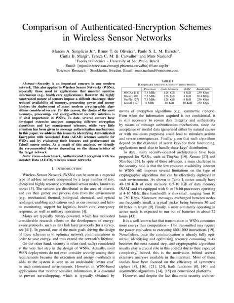 Pdf Comparison Of Authenticated Encryption Schemes In Wireless Sensor Networks