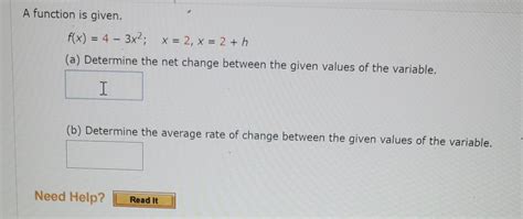 Solved A Function Is Given Fx4−3x2x2x2h A