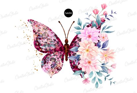Diseño De Sublimación De Mariposa Floral Png Sublimación De Etsy España