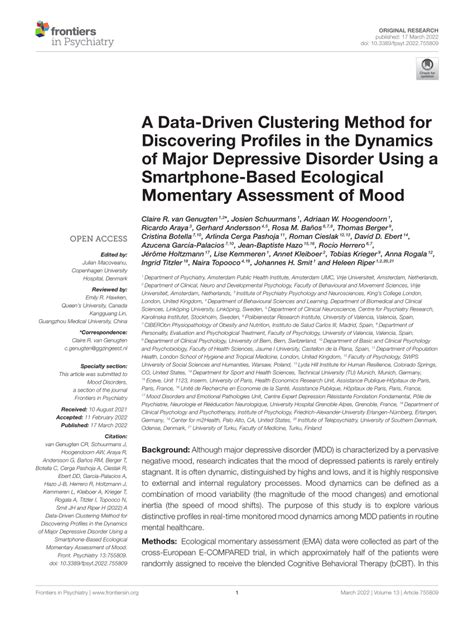 Pdf A Data Driven Clustering Method For Discovering Profiles In The Dynamics Of Major