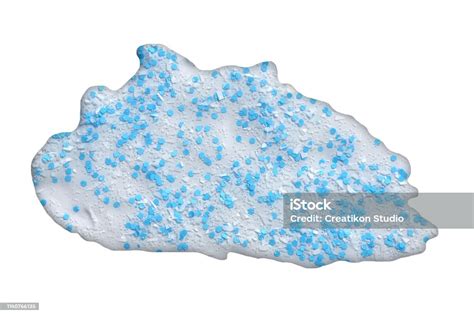 흰색 배경에 고립 된 파란색과 흰색 입자를 장식 큰 투명 매니큐어 블 럿 클리핑 경로 포함 0명에 대한 스톡 사진 및 기타