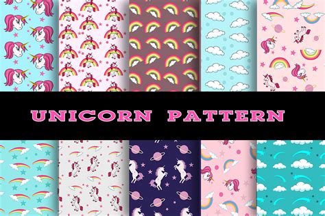 Unicorn Digital Paper Patterns Graphic By Piximcreator · Creative Fabrica