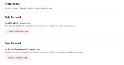 Deleting Your Email Account Data From Clean Email