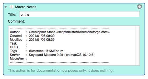 Keyboard Maestro Editor ⇢ Paste Dated Attribution Action V601 Macro