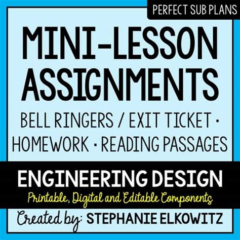 Engineering Design Mini Lesson Assignments Sub Plans By Stephanie