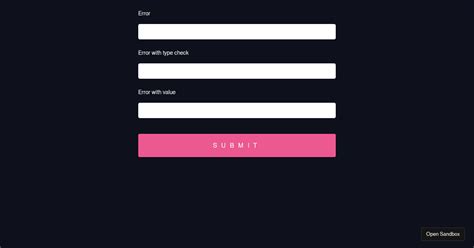 React Hook Form Errors Codesandbox