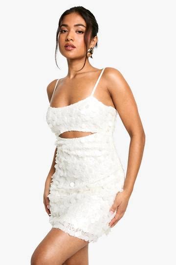 White Sequin Dresses Boohoo Ireland