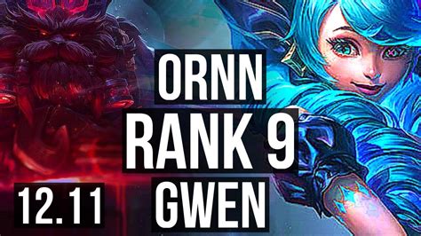 ORNN Vs GWEN TOP Rank KR Challenger YouTube