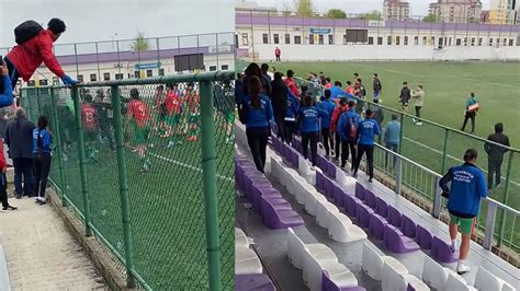 Liseler arası futbol turnuvasında tekmeli yumruklu kavga