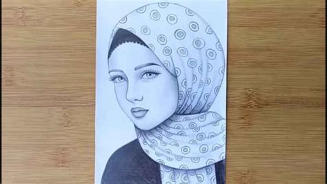 اموزش طراحی با مداد دختر با حجاب