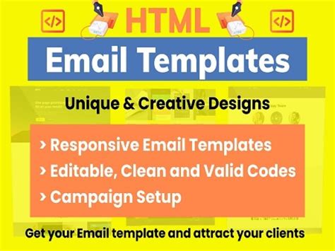 A Responsive HTML Email Template With Clickable Link And Social Media Icon Upwork