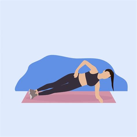 Premium Vector Vector Illustration Of Woman Doing Side Plank