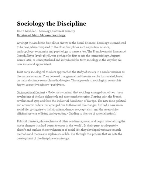 sociology unit 1 notes pdf positivism sociology