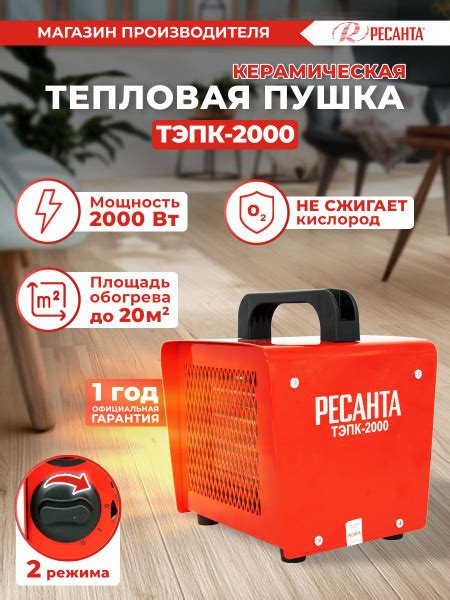 Электрическая пушка РЕСАНТА ТЭПК-2000 - купить по выгодной цене в ...