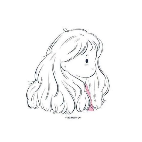 孤单简笔画头像女生 简笔画图片大全 普车都