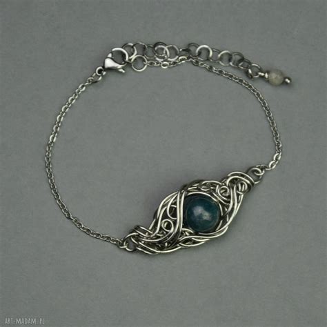 bransoletka apatyt regulowana wire wrapping stal ღ art Madam pl