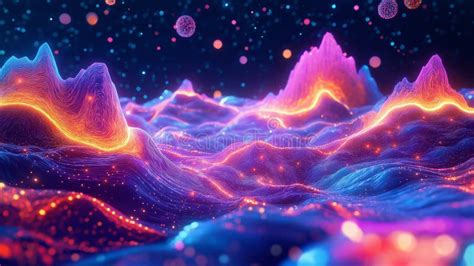 Abstract Digital Waves Of Data Visualization Stock Illustration