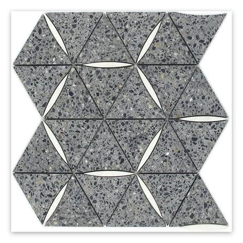 Apollo Tile Stellare 4 In X 5 In Honed Charcoal Gray White Terrazzo Marble Mosaic Wall And