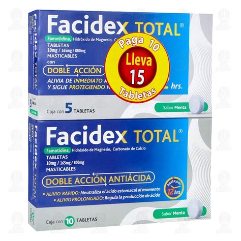 Pack Facidex Total 10mg165mg800mg 15 Tabletas