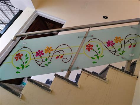 Stairs Ss Glass Stair Railing For Home Material Grade 202 At ₹ 1200
