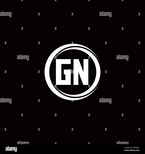 GN Logo Initial Letter Monogram With Circle Slice Rounded Design