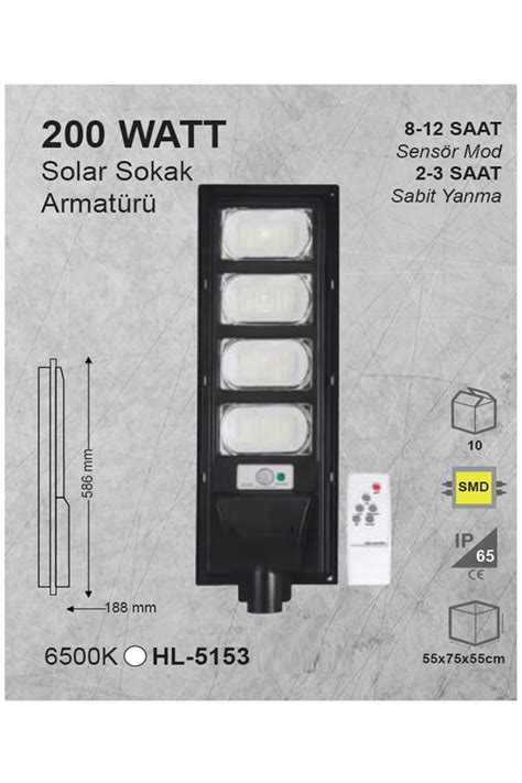 Ucuz Geldi 200w Güneş Enerjili Sokak Lambası Bahçe Aydınlatması
