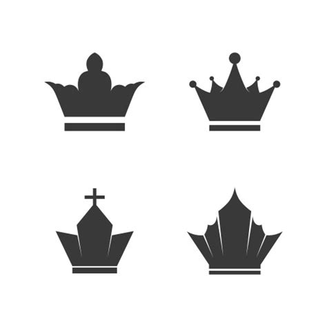 Crown Logo King Queen Princess Template Royalty Free Vector