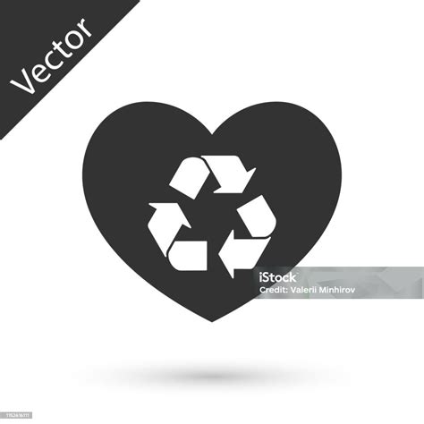 灰色生態友好的心臟圖示隔離在白色背景心臟生態回收自然生物環保理念向量插圖向量圖形及更多圓形圖片 圓形 垃圾 大自然 Istock
