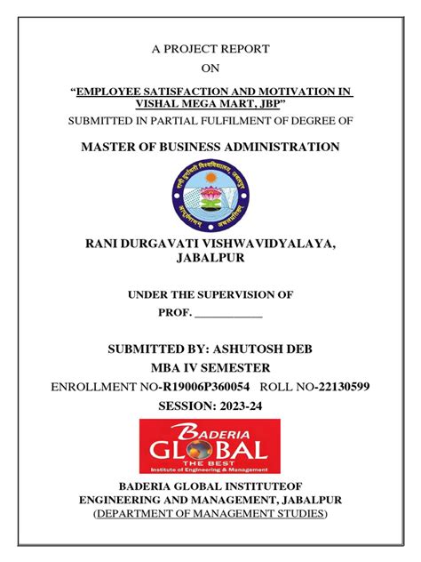 Ashutosh Deb 1 Pdf Job Satisfaction Employment