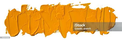 노란색 오일 텍스처 페인트 얼룩 브러쉬 스트로크 손으로 그린 흰색 배경에 고립 Eps10 벡터 일러스트입니다 유화 물감에 대한 스톡 벡터 아트 및 기타 이미지 Istock